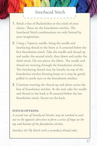 Hand Embroidery Stitches At-A-Glance: Carry-Along Reference Guide (Landauer) Pocket-Size Step-by-Step Illustrated How-To for 30 Favorite Stitches, plus Tips & Techniques and Needle & Thread Charts