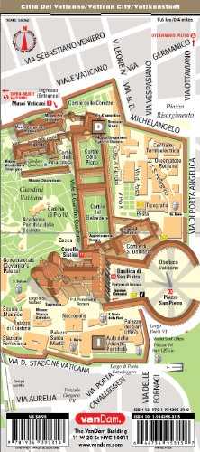 StreetSmart® Rome Map by VanDam –– Laminated, pocket sized City Center folding street and subway map to Rome, Italy with all attractions, museums, ... ... (English, Italian and German Edition)