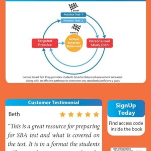 SBAC Test Prep: 3rd Grade Math Common Core Practice Book and Full-length Online Assessments: Smarter Balanced Study Guide With Performance Task (PT) ... Testing (CAT) (SBAC by Lumos Learning)