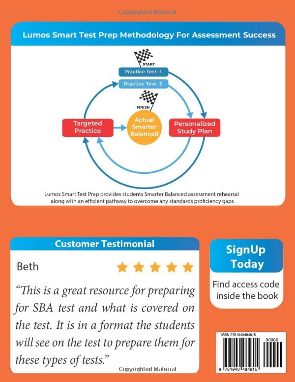 SBAC Test Prep: 3rd Grade Math Common Core Practice Book and Full-length Online Assessments: Smarter Balanced Study Guide With Performance Task (PT) ... Testing (CAT) (SBAC by Lumos Learning)