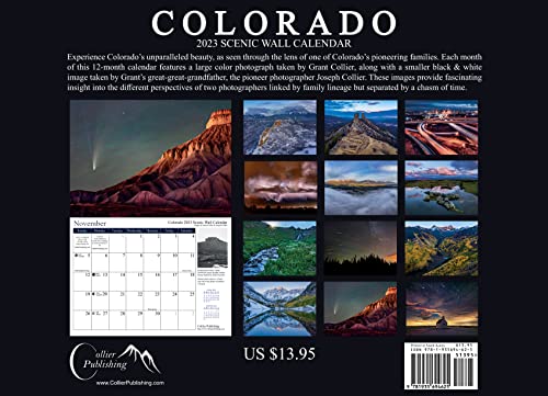 Colorado 2023 Scenic Wall Calendar by Grant Collier (13.5" x 9.75")