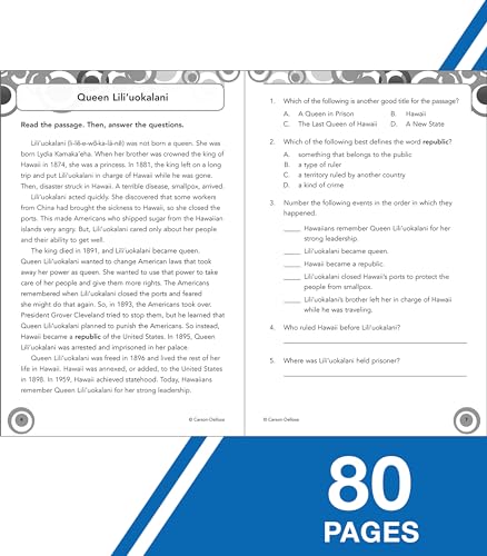 Carson Dellosa Skill Builders Reading Comprehension Grade 6 Workbook, Middle School Reading Passages and Vocabulary Builder for Kids Ages 11-12, 6th Grade Reading Comprehension Workbook