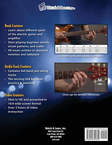 Beginner Electric Guitar Lessons: Book with Online Video & Audio