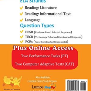 SBAC Test Prep: Grade 4 English Language Arts Literacy (ELA) Common Core Practice Book and Full-length Online Assessments: Smarter Balanced Study Guide (SBAC by Lumos Learning)