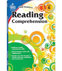 carson dellosa skill builders reading comprehension grade 6 workbook, middle school reading passages and vocabulary builder for kids ages 11-12, 6th grade reading comprehension workbook