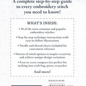 Hand Embroidery Stitches At-A-Glance: Carry-Along Reference Guide (Landauer) Pocket-Size Step-by-Step Illustrated How-To for 30 Favorite Stitches, plus Tips & Techniques and Needle & Thread Charts