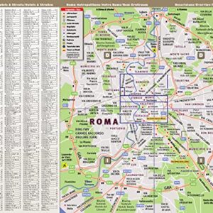 StreetSmart® Rome Map by VanDam –– Laminated, pocket sized City Center folding street and subway map to Rome, Italy with all attractions, museums, ... ... (English, Italian and German Edition)