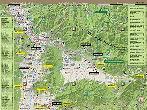 StreetSmart® Oaxaca Map by VanDam -- Laminated State, Region and City Map to Oaxaca, Mexico with all attractions, sights, museums, mezcalerias, hotels, ... 2024 Edition (English and Spanish Edition)