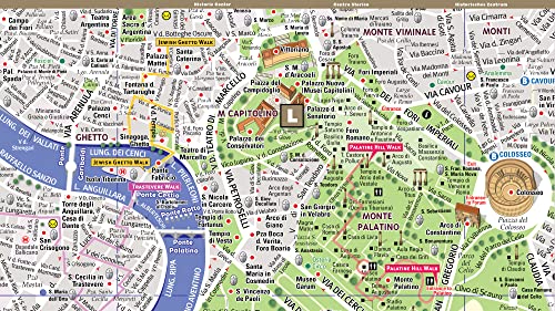 StreetSmart® Rome Map by VanDam –– Laminated, pocket sized City Center folding street and subway map to Rome, Italy with all attractions, museums, ... ... (English, Italian and German Edition)