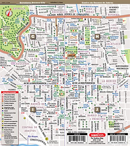 StreetSmart® Oaxaca Map by VanDam -- Laminated State, Region and City Map to Oaxaca, Mexico with all attractions, sights, museums, mezcalerias, hotels, ... 2024 Edition (English and Spanish Edition)