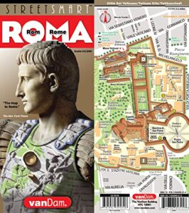 streetsmart® rome map by vandam –– laminated, pocket sized city center folding street and subway map to rome, italy with all attractions, museums, ... ... (english, italian and german edition)