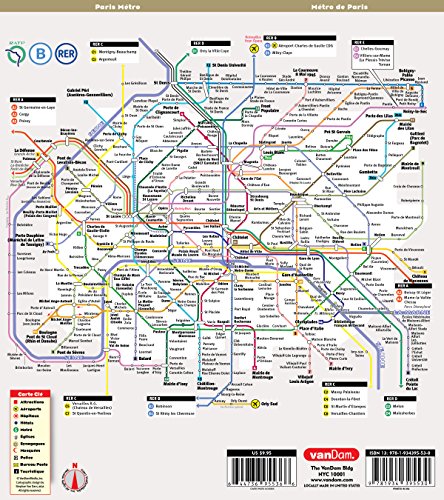 StreetSmart® Paris Map by VanDam - City Street Map of Paris, France - Laminated folding pocket size city travel and Metro map with all attractions, sights and hotels (2024 English and French Edition)