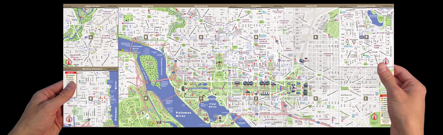 StreetSmart Washington DC by VanDam -- Laminated City Street pocket map with all museums, sights, monuments, government buildings and hotels plus Metro Map, 2021 Edition Map