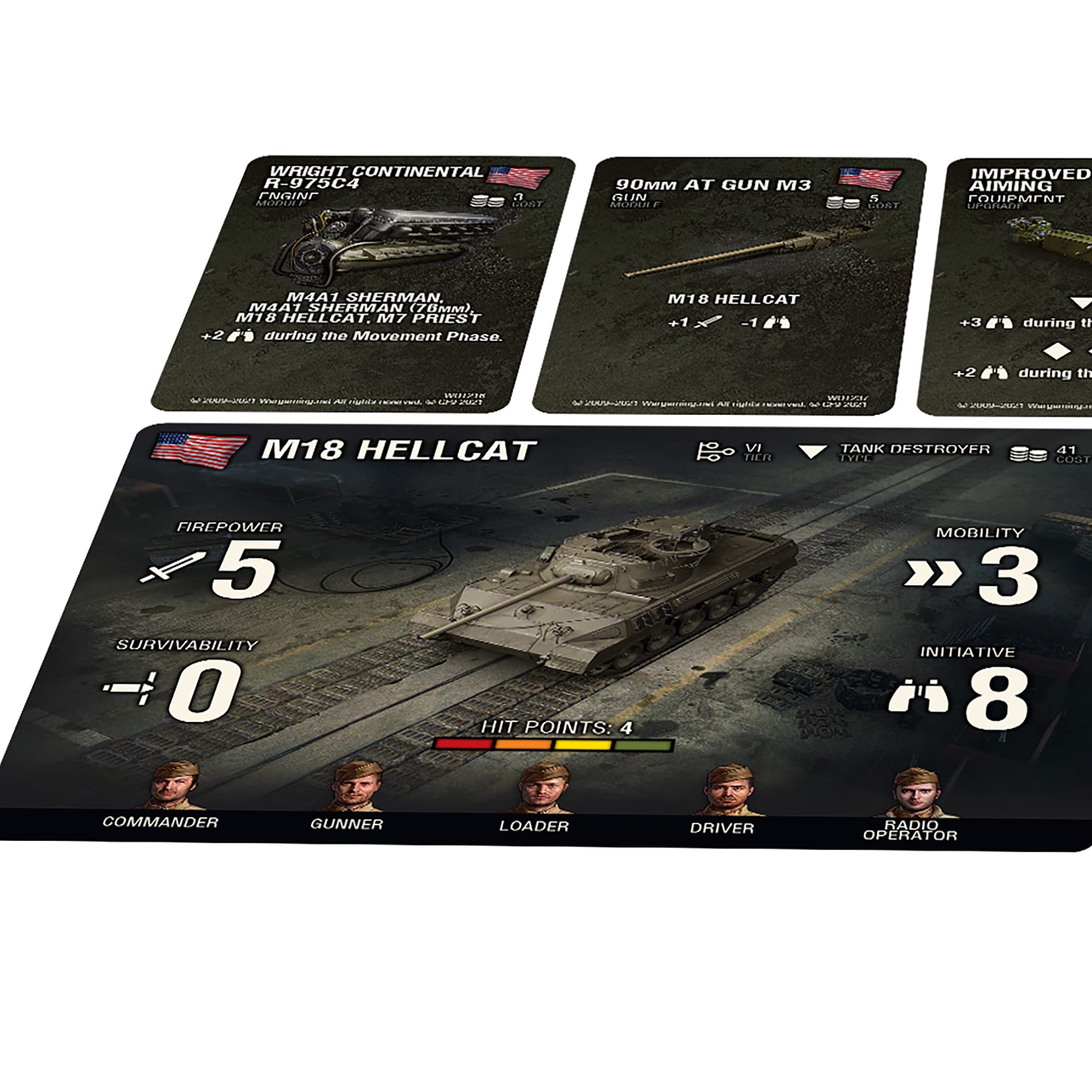 Gale Force Nine World of Tanks: American M18 Hellcat - Wave 9 Expansion, Miniatures Game