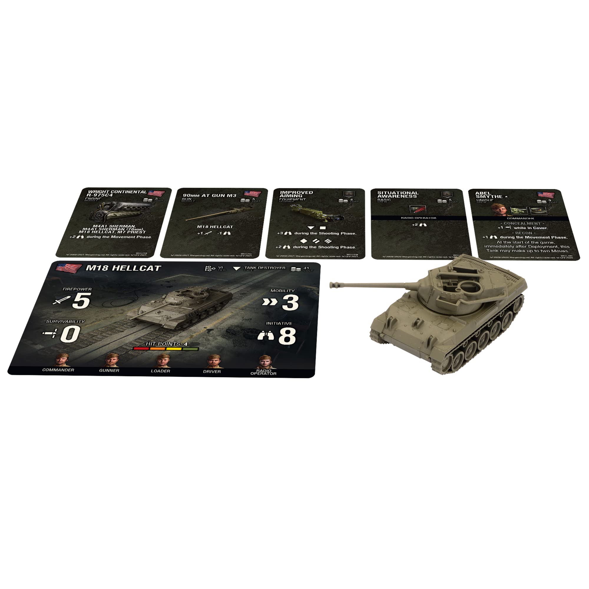 Gale Force Nine World of Tanks: American M18 Hellcat - Wave 9 Expansion, Miniatures Game