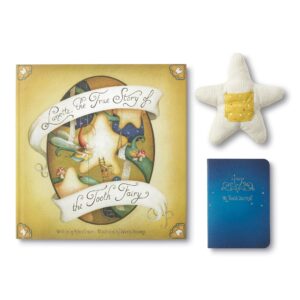 the tooth fairy kit — includes book, a star pillow with a pocket for teeth and treasures, and a keepsake journal.