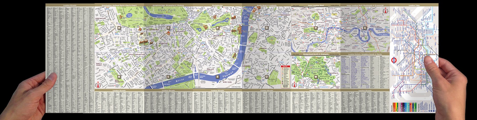 StreetSmart® London Map by VanDam - City Center Street Map of London, England - Laminated folding pocket size city travel and Tube map with all museums, attractions, hotels and sights; 2024 Edition