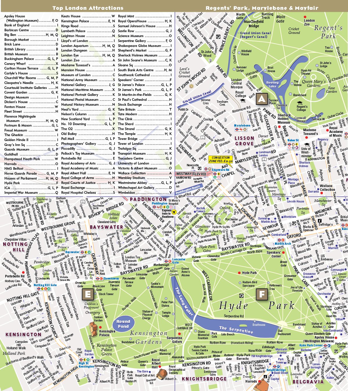 StreetSmart® London Map by VanDam - City Center Street Map of London, England - Laminated folding pocket size city travel and Tube map with all museums, attractions, hotels and sights; 2024 Edition