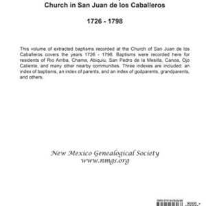 New Mexico Baptisms: Church in San Juan de los Caballeros: 1726-1798