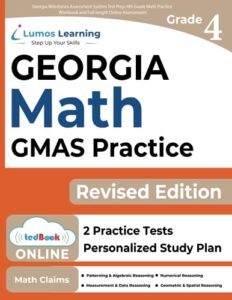 georgia milestones assessment system test prep: 4th grade math practice workbook and full-length online assessments: gmas study guide (gmas by lumos learning)