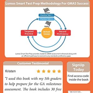 Georgia Milestones Assessment System Test Prep: Grade 5 English Language Arts Literacy (ELA) Practice Workbook and Full-length Online Assessments: GMAS Study Guide (GMAS by Lumos Learning)