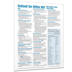 Microsoft Outlook 365 Mail, Calendar, People, Tasks, Notes Quick Reference - Windows Version (Cheat Sheet of Instructions, Tips & Shortcuts - Laminated Guide)