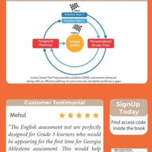 Georgia Milestones Assessment System Test Prep: Grade 3 English Language Arts Literacy (ELA) Practice Workbook and Full-length Online Assessments: GMAS Study Guide (GMAS by Lumos Learning)