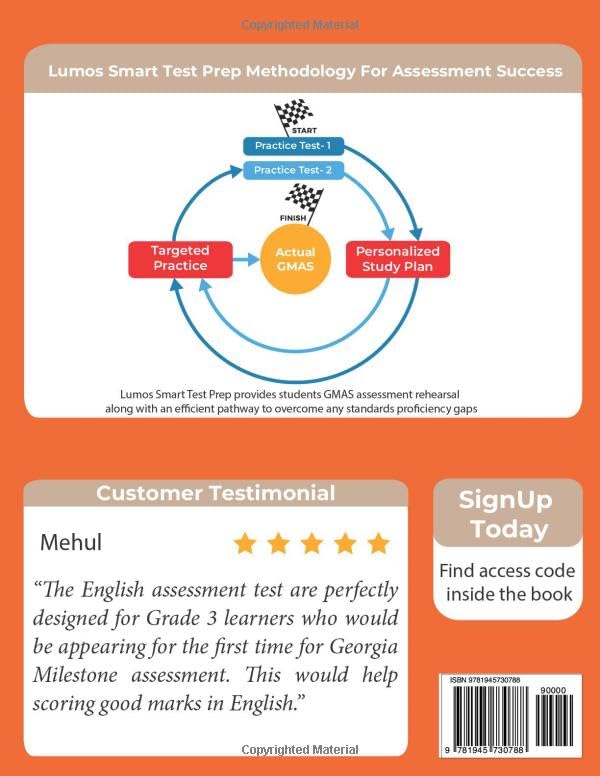 Georgia Milestones Assessment System Test Prep: Grade 3 English Language Arts Literacy (ELA) Practice Workbook and Full-length Online Assessments: GMAS Study Guide (GMAS by Lumos Learning)