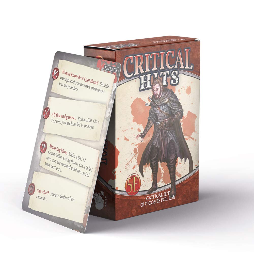 Nord Games Dungeons and Dragons 5th Edition Deck of Cards – Critical Hit Deck for Dungeon Masters 50 Cards - Games for Adults and Kids – DND Books – Gaming Accessories - Compatible with D&D 5e