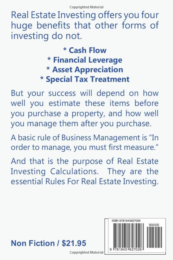 50 Real Estate Investing Calculations: Cash Flow, IRR, Value, Profit, Equity, Income, ROI, Depreciation, More