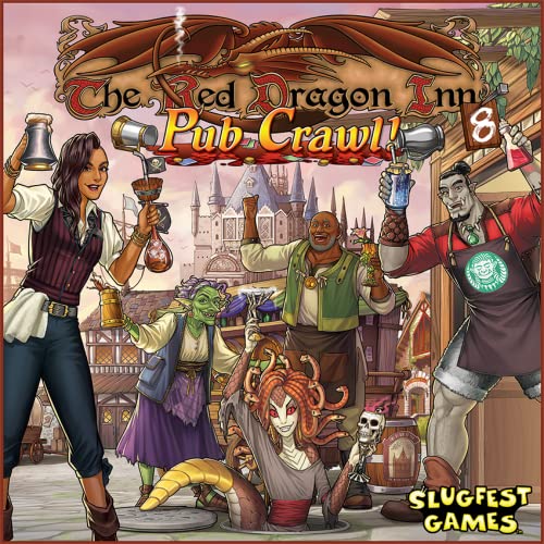 Slugfest Games: Red Dragon Inn 8, The Pub Crawl, Five New Characters, Can be Played with All Expansions, New Prize Cards Inside, For Ages 13 and up