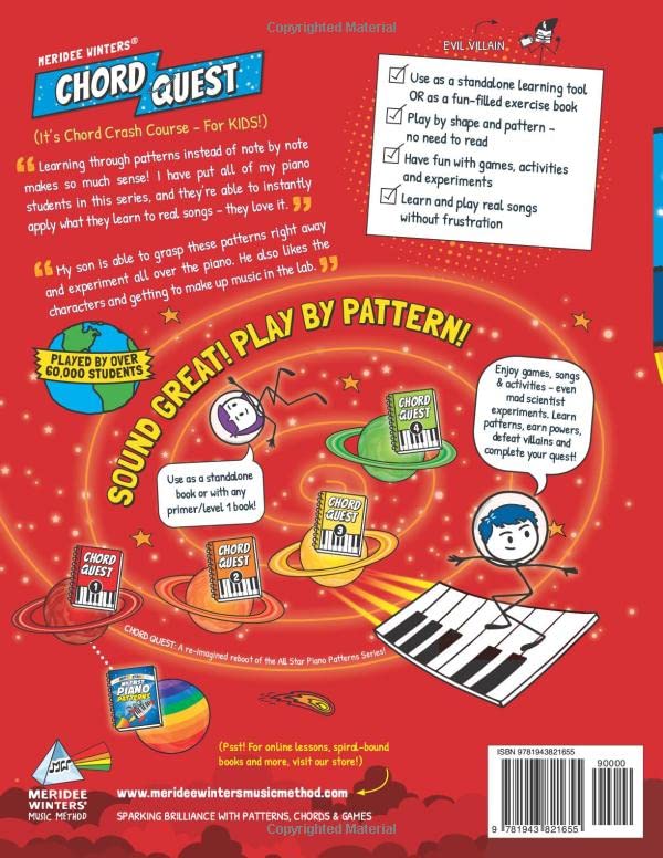 Chord Quest Powerful Piano Lessons Level 1: Easy Keyboard Patterns for Beginner Kids (Meridee Winters Chord Quest)