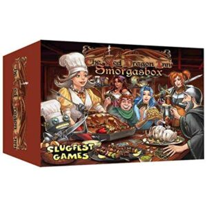 slugfest games: red dragon inn: smorgasbox, expansion, includes roobted version of this product, with five new games, for ages 13 and up