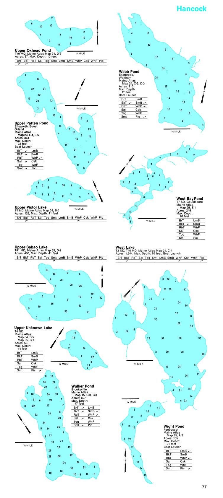 Delorme Maine Fishing Depth Maps