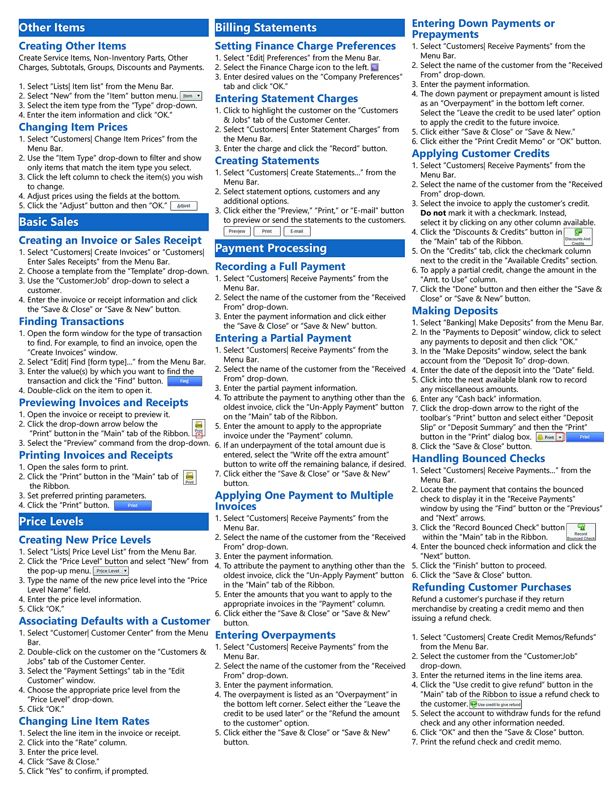 QuickBooks Desktop Pro 2022 Quick Reference Training Card - Laminated Tutorial Guide Cheat Sheet (Instructions and Tips)