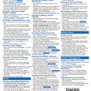 QuickBooks Desktop Pro 2022 Quick Reference Training Card - Laminated Tutorial Guide Cheat Sheet (Instructions and Tips)