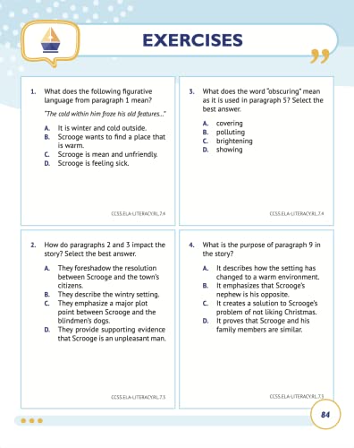 7th Grade Common Core ELA (English Language Arts): Daily Practice Workbook | 300+ Practice Questions and Video Explanations | Common Core State ... Standards Aligned (NGSS) ELA Workbooks)