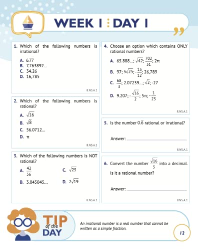 8th Grade Common Core Math: Daily Practice Workbook | 1000+ Practice Questions and Video Explanations | Argo Brothers (Next Generation Learning Standards Aligned (NGSS))