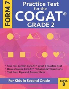 practice test for the cogat grade 2 form 7 level 8: gifted and talented test preparation second grade; cogat 2nd grade; cogat grade 2 books, cogat test prep level 8, cognitive abilities test,