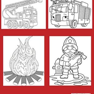 Fire Trucks Coloring Book: With Bonus Activity Pages