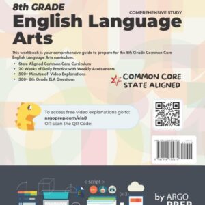 8th Grade Common Core ELA (English Language Arts): Daily Practice Workbook | 300+ Practice Questions and Video Explanations | Common Core State ... Standards Aligned (NGSS) ELA Workbooks)