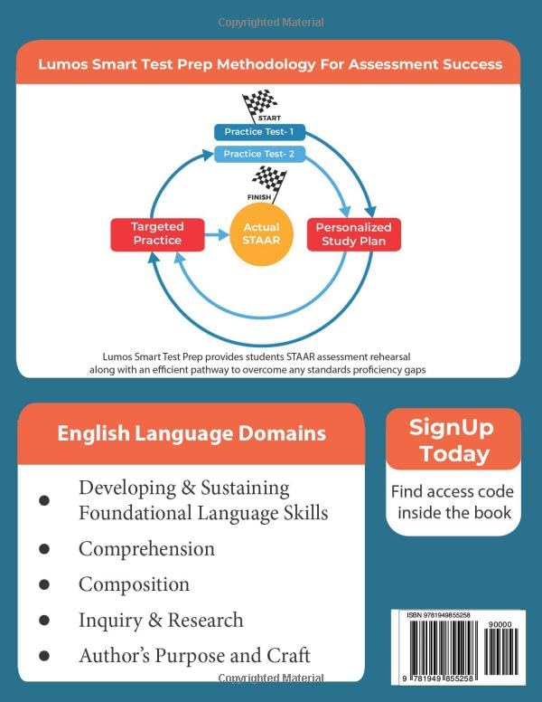 State of Texas Assessments of Academic Readiness (STAAR) Test Practice: Grade 3 English Language Arts Literacy (ELA) Practice Workbook and Full-length ... Guide (STAAR Redesign by Lumos Learning)