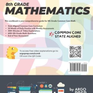 8th Grade Common Core Math: Daily Practice Workbook | 1000+ Practice Questions and Video Explanations | Argo Brothers (Next Generation Learning Standards Aligned (NGSS))