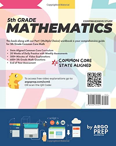 5th Grade Common Core Math: Daily Practice Workbook - Part II: Free Response | 1000+ Practice Questions and Video Explanations | Argo Brothers (Next Generation Learning Standards Aligned (NGSS))