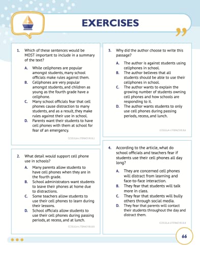 8th Grade Common Core ELA (English Language Arts): Daily Practice Workbook | 300+ Practice Questions and Video Explanations | Common Core State ... Standards Aligned (NGSS) ELA Workbooks)