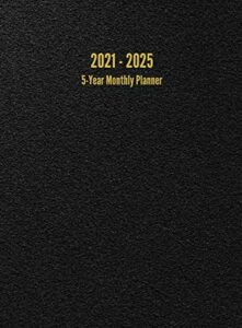 2021 - 2025 5-year monthly planner: 60-month calendar (black)