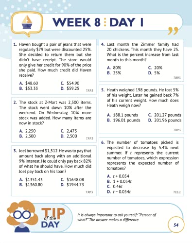 7th Grade Common Core Math: Daily Practice Workbook - Part I: Multiple Choice | 1000+ Practice Questions and Video Explanations | Argo Brothers (Next Generation Learning Standards Aligned (NGSS))