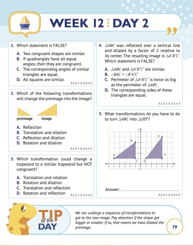 8th Grade Common Core Math: Daily Practice Workbook | 1000+ Practice Questions and Video Explanations | Argo Brothers (Next Generation Learning Standards Aligned (NGSS))