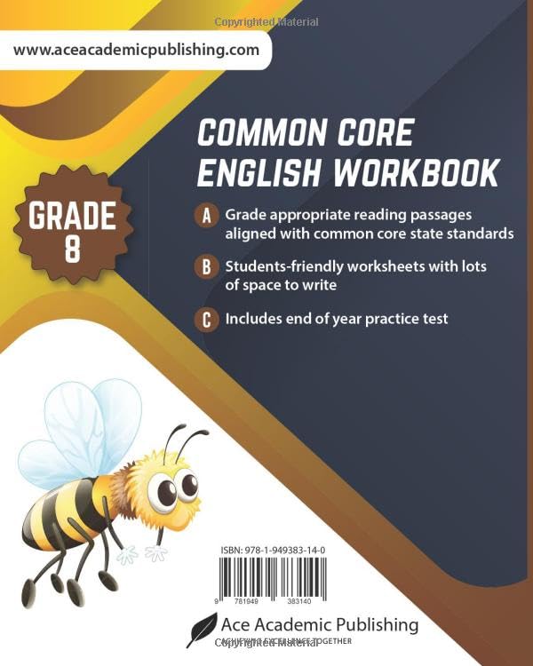 Common Core English Workbook: Grade 8 English