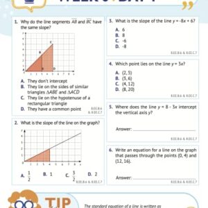 8th Grade Common Core Math: Daily Practice Workbook | 1000+ Practice Questions and Video Explanations | Argo Brothers (Next Generation Learning Standards Aligned (NGSS))